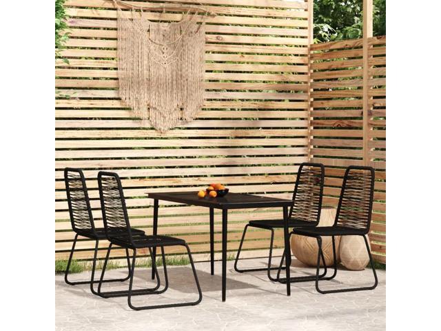 Click here for vidaXL 5 Piece Patio Dining Set Black prices