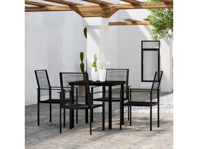 Click here for vidaXL 5 Piece Patio Dining Set Black prices