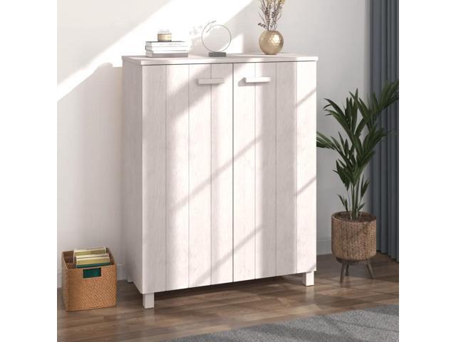 Click here for vidaXL Shoe Cabinet White 33.5x15.7x42.5 Solid Woo... prices