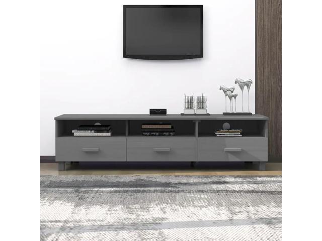 Click here for vidaXL TV Cabinet Dark Gray 62.2x15.7x15.7 Solid W... prices