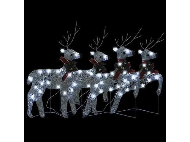 Click here for vidaXL Christmas Reindeers 4 pcs Silver 80 LEDs prices
