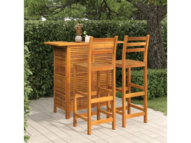 Click here for vidaXL 3 Piece Patio Bar Set Solid Wood Acacia prices