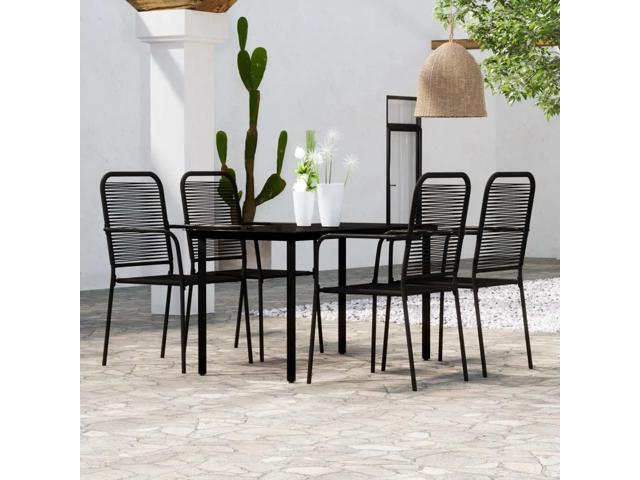 Click here for vidaXL 5 Piece Patio Dining Set Black prices