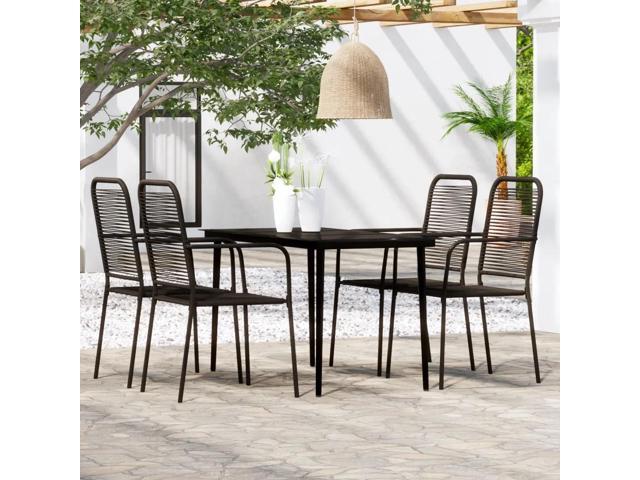 Click here for vidaXL 5 Piece Patio Dining Set Black prices