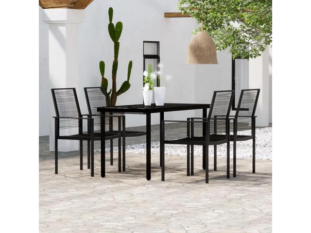 Click here for vidaXL 5 Piece Patio Dining Set Black prices