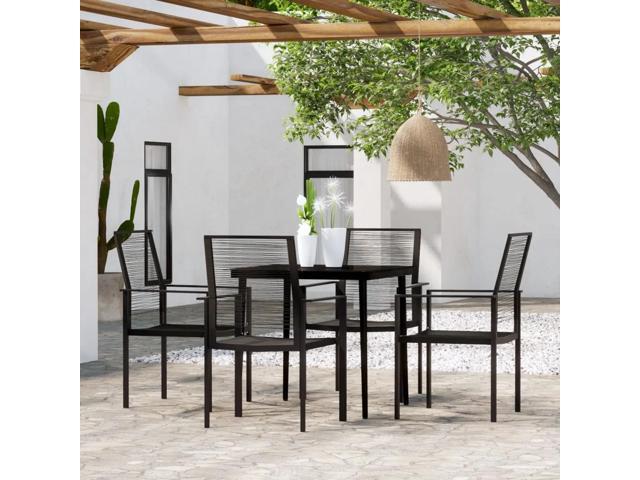Click here for vidaXL 5 Piece Patio Dining Set Black prices