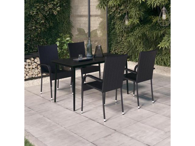 Click here for vidaXL 5 Piece Patio Dining Set Black prices