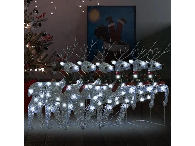 Click here for vidaXL Christmas Reindeers 6 pcs Silver 120 LEDs prices