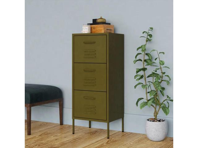 Click here for vidaXL Storage Cabinet Olive Green 16.7x13.8x40 St... prices