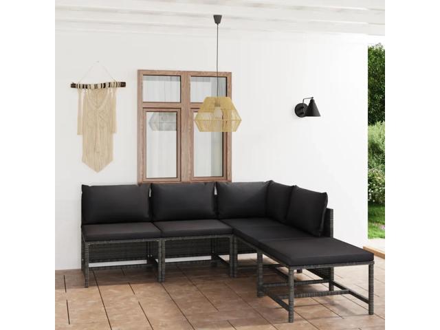 Click here for vidaXL 5 Piece Patio Lounge Set with Cushions Poly... prices