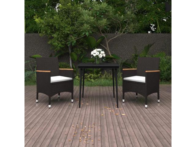Click here for vidaXL 3 Piece Patio Dining Set with Cushions Poly... prices