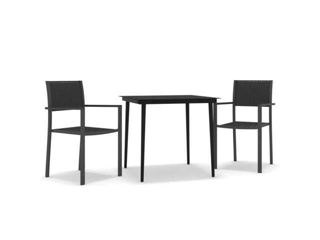 Click here for vidaXL 3 Piece Patio Dining Set Black prices