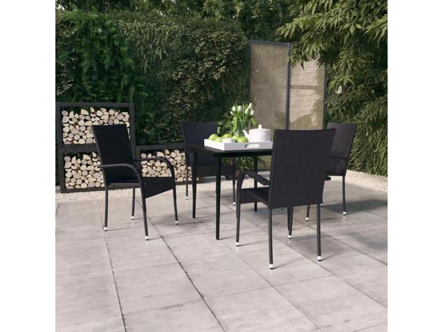 Click here for vidaXL 5 Piece Patio Dining Set Black prices