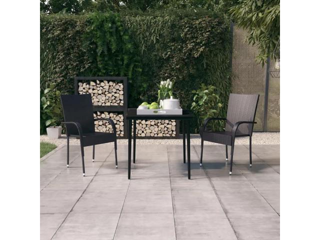 Click here for vidaXL 3 Piece Patio Dining Set Black prices