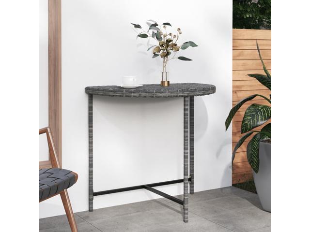 Click here for vidaXL Patio Table Gray 31.5x19.7x29.5 Poly Rattan prices