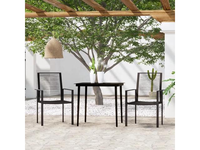 Click here for vidaXL 3 Piece Patio Dining Set Black prices