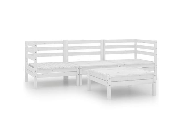 Click here for vidaXL 4 Piece Patio Lounge Set White Solid Wood P... prices