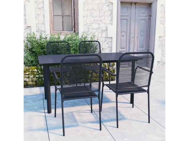 Click here for vidaXL 5 Piece Patio Dining Set Black Glass and St... prices