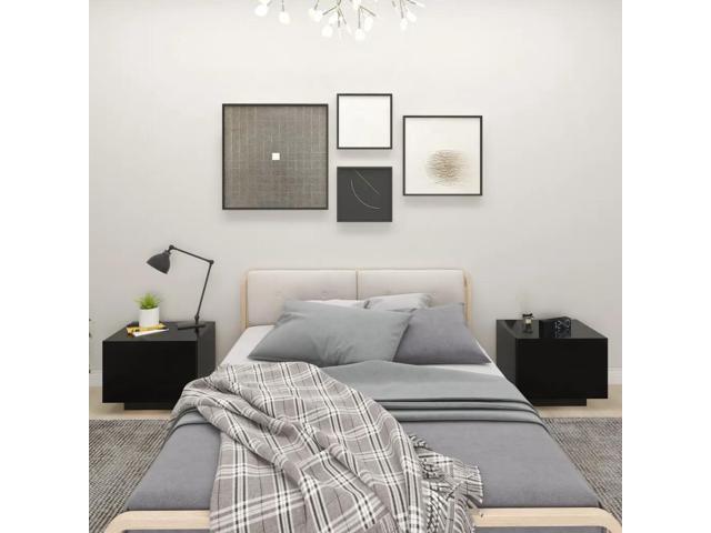 Click here for vidaXL Bedside Cabinet Black 39.4x13.8x15.7 Engine... prices