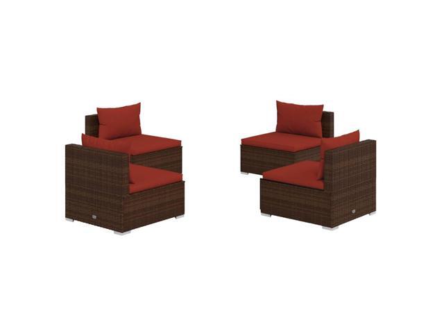 Click here for vidaXL 4 Piece Patio Lounge Set with Cushions Poly... prices