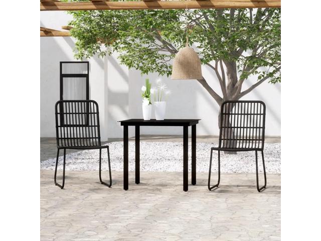 Click here for vidaXL 3 Piece Patio Dining Set Black prices