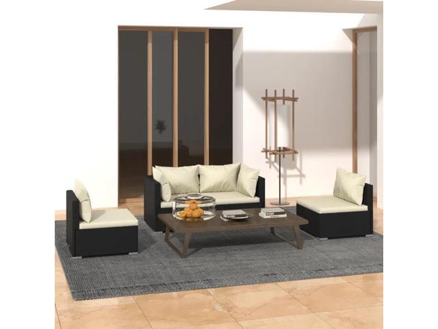 Click here for vidaXL 4 Piece Patio Lounge Set with Cushions Poly... prices