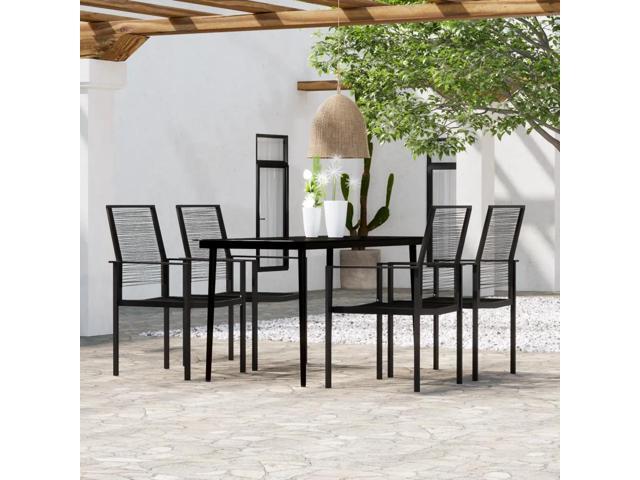 Click here for vidaXL 5 Piece Patio Dining Set Black prices