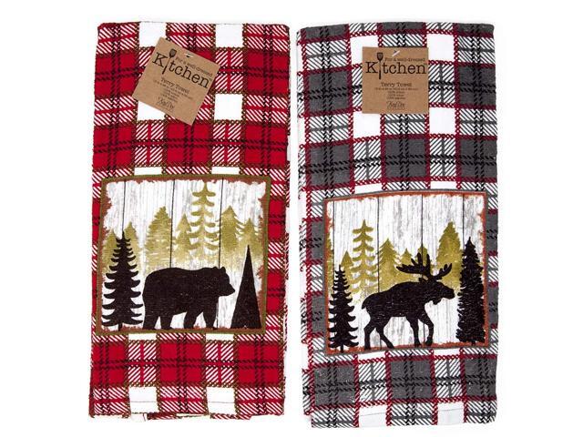 Click here for Kay Dee Kitchen Terry Towels 2pc Set Cabin Moose B... prices