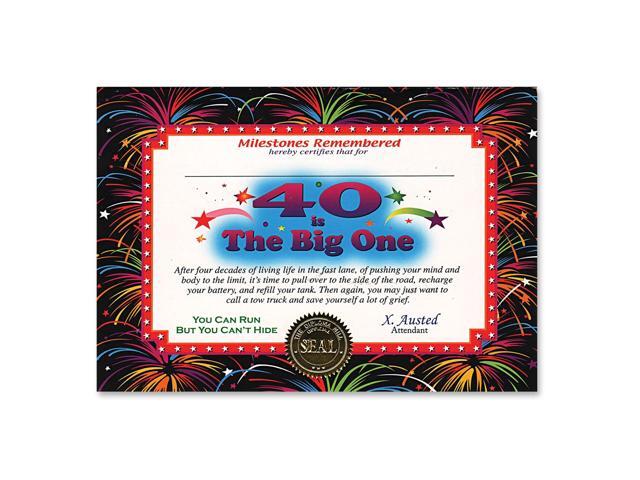 Click here for 40 Is The Big One Certificate prices