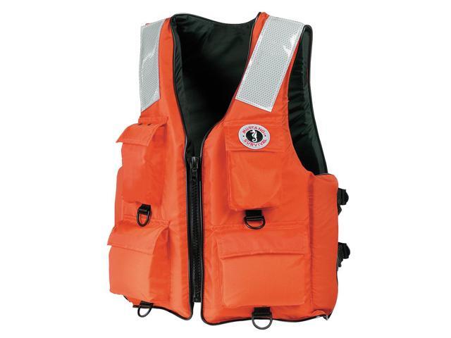 Click here for Mustang 4-Pocket Flotation Vest - Orange - Large prices