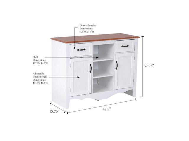 American Furniture Classics Countryside Buffet with Two Drawers and Two Doors - White