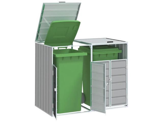 Click here for vidaXL Wheelie Bin Storage for Double Bins Gray 56... prices