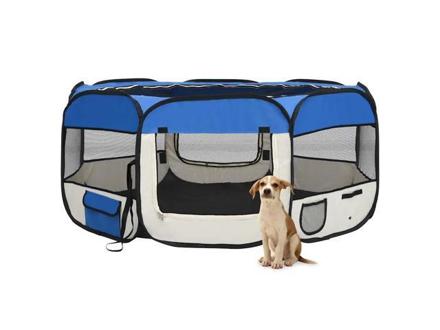 Click here for vidaXL Foldable Dog Playpen with Carrying Bag Blue... prices