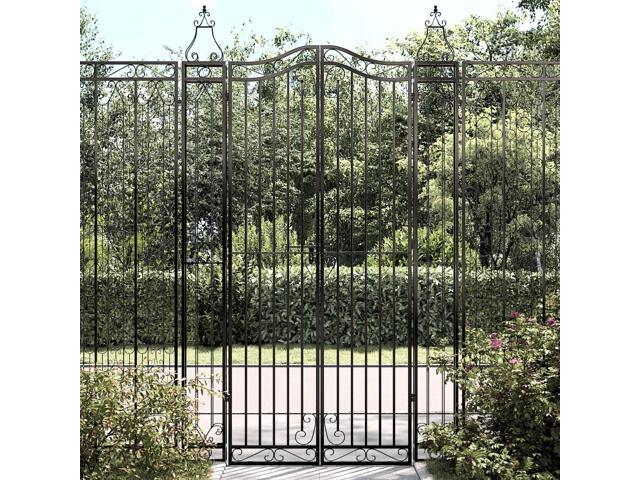 Click here for vidaXL Garden Gate Black 47.6x3.1x78.7 Wrought Iro... prices