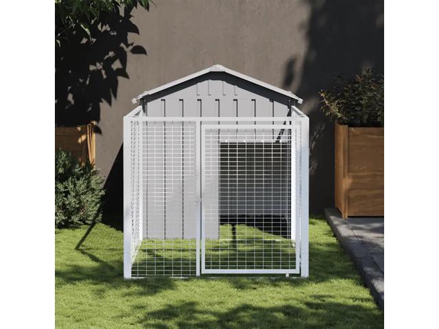 Click here for vidaXL Dog House with Run Light Gray 46.1x79.1x48.... prices