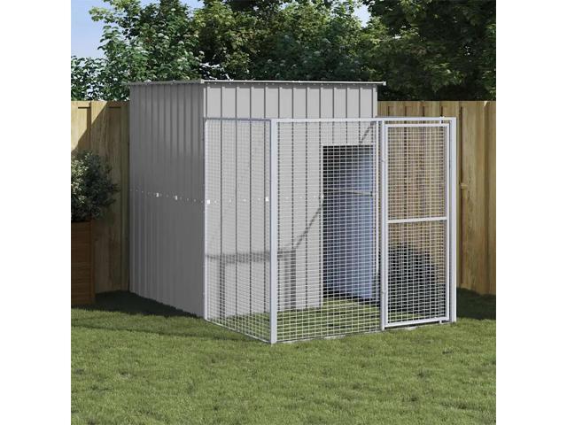 Click here for vidaXL Dog House with Run Light Gray 65x98.8x71.3... prices