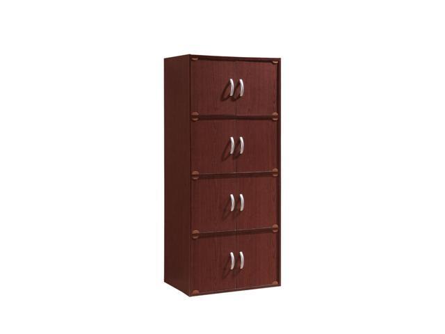 Click here for Hodedah 4-Shelf  8-Door Bookcase Cabinet in Mahoga... prices