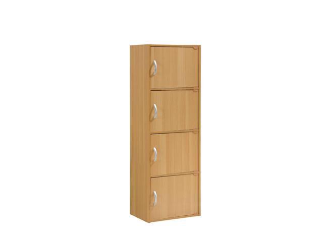 Click here for Hodedah 4-Shelf  4-Door Bookcase in Beech prices