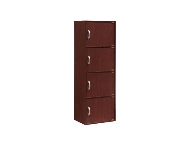 Click here for Hodedah 4-Shelf  4-Door Bookcase in Mahogany prices