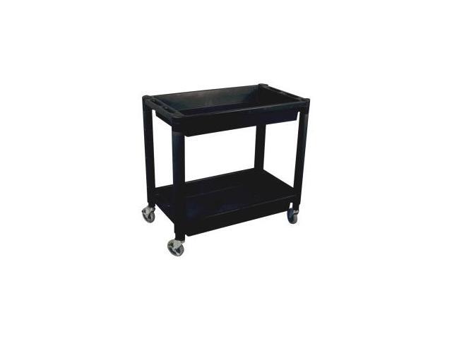 Click here for Heavy Duty Plastic 2 Shelf Utility Cart - Black prices