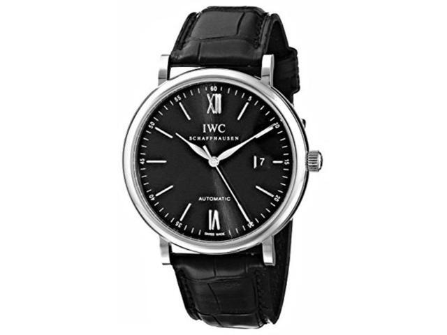 Click here for iwc mens iw356502 portofino automatic black dial w... prices