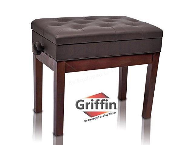Click here for Adjustable Piano Brown PU Leather Bench by GRIFFIN... prices