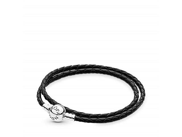 Click here for pandora black leather charm bracelet with sterling... prices