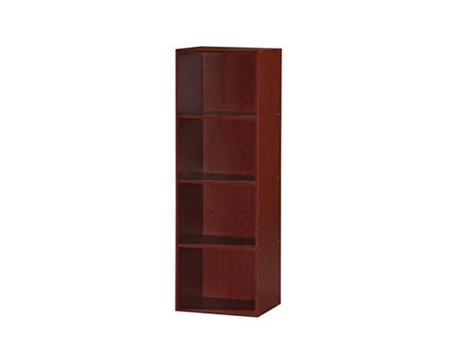 Click here for hodedah 4 shelve bookcase  mahogany prices