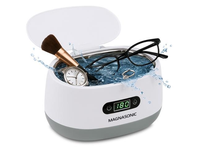 Magnasonic Ultrasonic Cleaner - 20oz Tank Ultrasonic Retainer Cleaner w/ 8oz Gem & Jewelry Cleaner Concentrate Solution  Digital Timer  5 Cleaning Mod