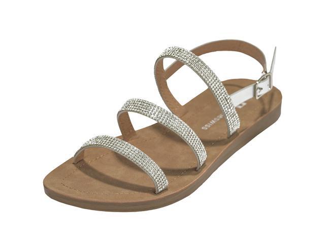 Click here for Alpine Swiss Womens Strappy Rhinestone Sandals Gla... prices