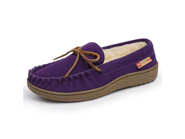 Click here for Alpine Swiss Sabine Womens Suede Shearling Moccasi... prices