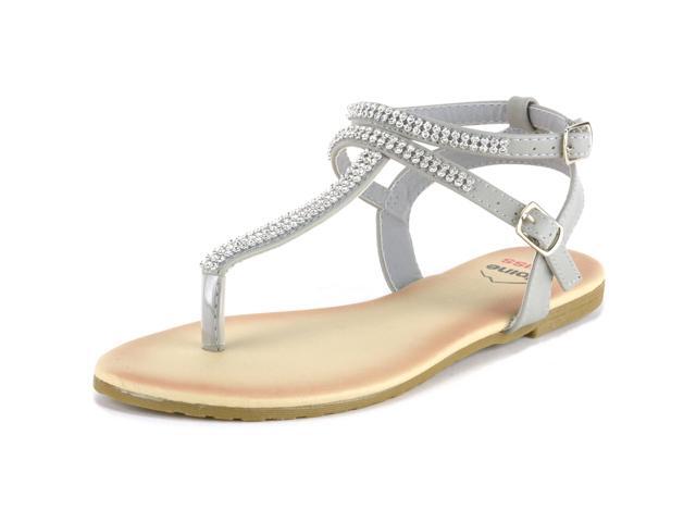Click here for Alpine Swiss Womens Rhinestone T-Strap Sandals Ank... prices