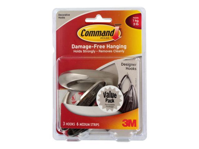 Click here for 3M Scotch CMD-HK Command Hooks: Medium Brushed Nic... prices
