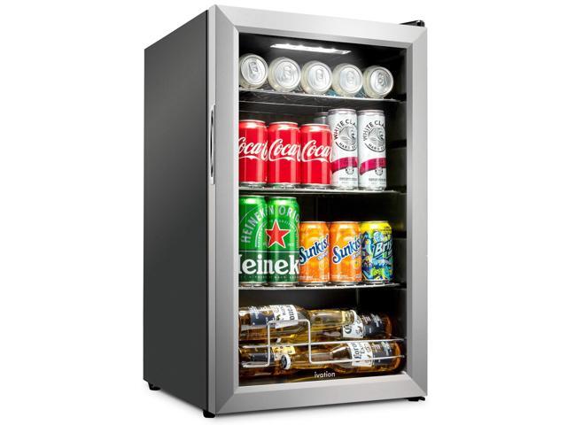 Ivation 101 Can Small Refrigerator & Beverage Cooler  Stainless Steel - Stainless Steel